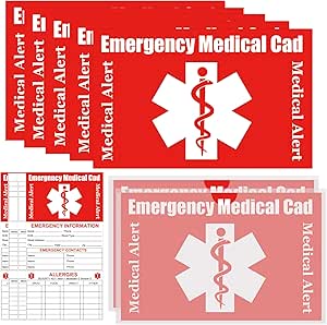 Medication List Wallet Card Emergency Contact ID Card Folding 10 Pack ...