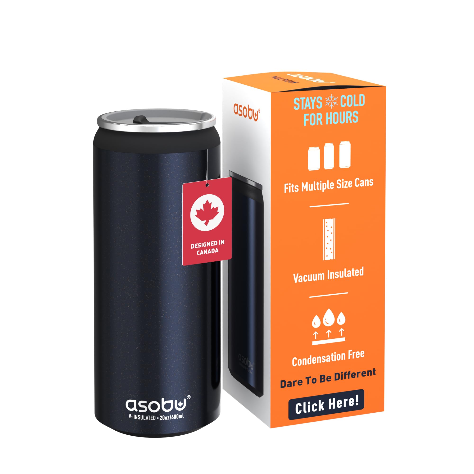 asobu Multi Can Cooler Insulated Sleeve fits for Slim and Standard 12 ...