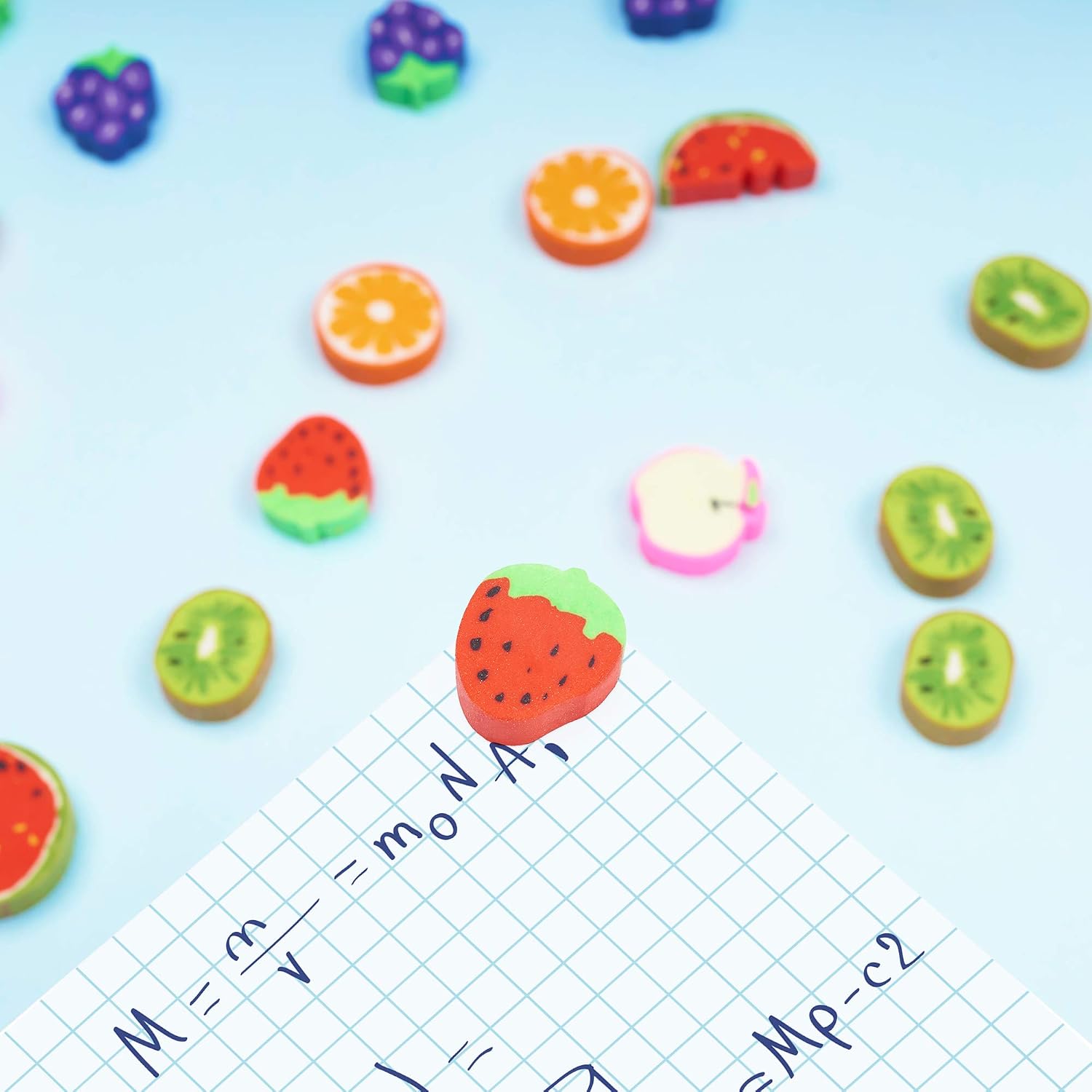 THE TWIDDLERS – 96 Mini Fruit Pencil Erasers / Rubbers – BigaMart