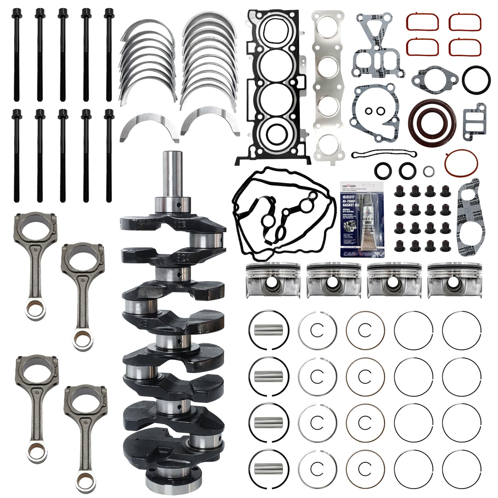 DanVard 2.4L Engine Rebuild Overhaul Kit w/Crankshaft Connecting Rods ...
