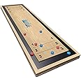 Amazon.com: Portable Tabletop Mini Shuffleboard Table w/Pucks - Wood Grain Edition - Great for ...