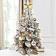 Amazon.com: Mini Christmas Tree 2ft Tabletop Small Christmas Tree, Table Top Artificial Snow ...