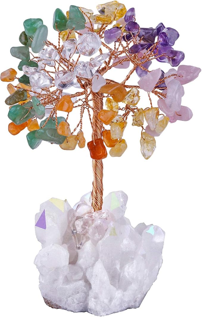 KYEYGWO Crystal Money Tree Feng Shui Tree Decorations for Home Tumbled ...