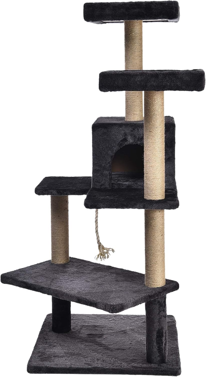 Amazon Basics Multi Platform Steps Cat Tree Tower – 24 x 22 x 51 Inches ...