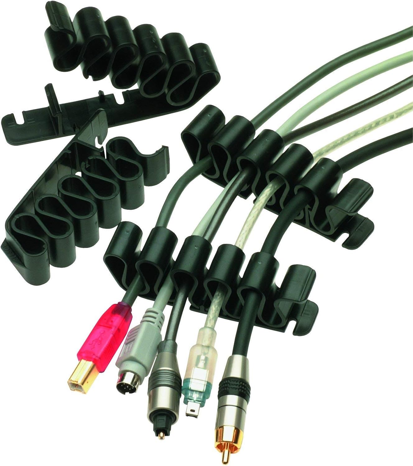 ALLSOP Cable Organiser Kit & Desk Tidy System (Pack of 8 Organises Up ...