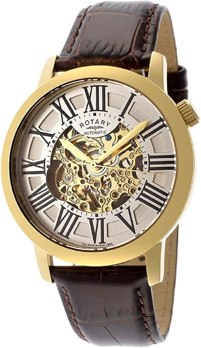 Rotary Herren Uhr Automatik Mit Leder Armband GLE000013/21S: Amazon.de ...