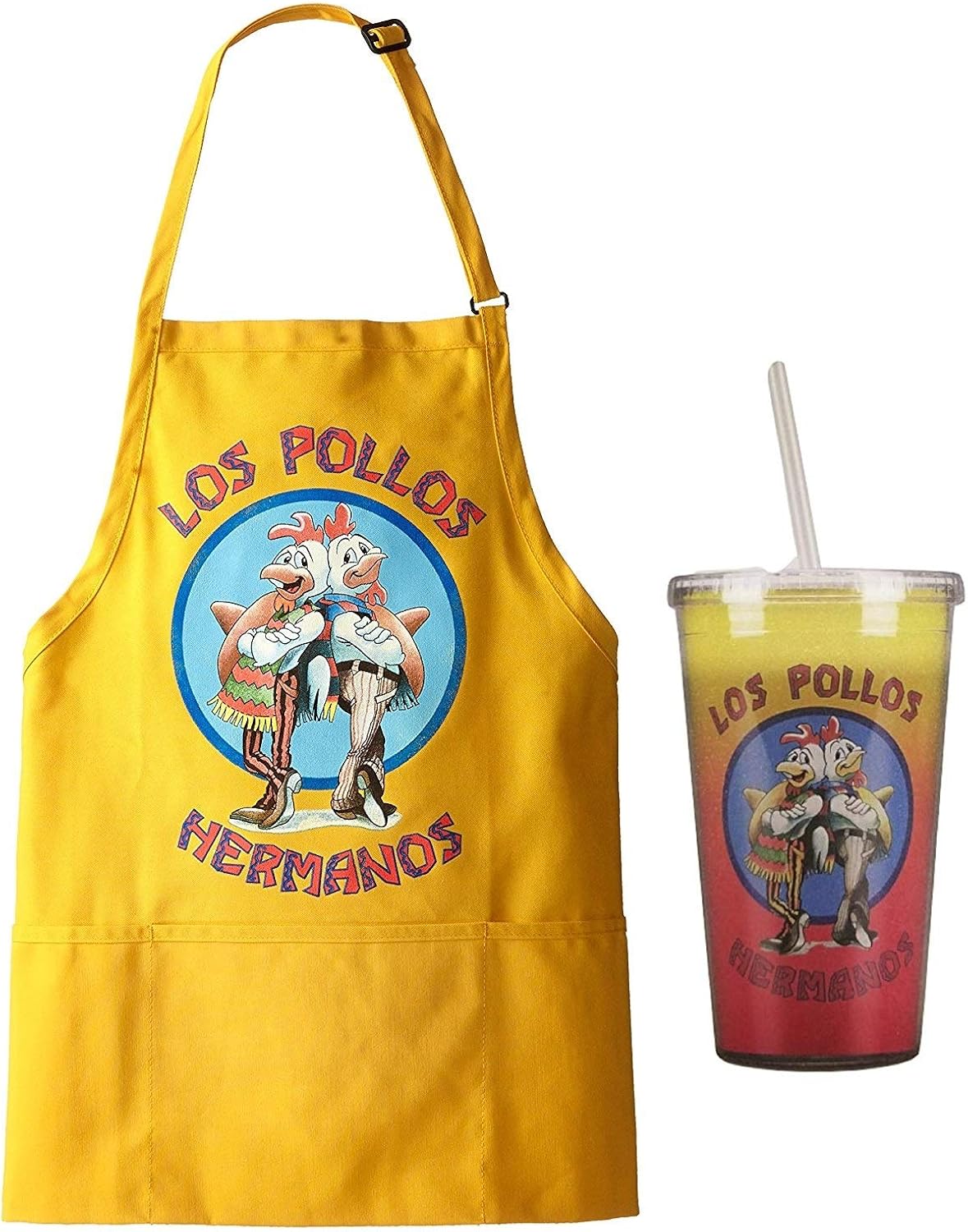 Breaking Bad Los Pollos Hermanos Cup and Apron Yellow: Amazon.co.uk ...