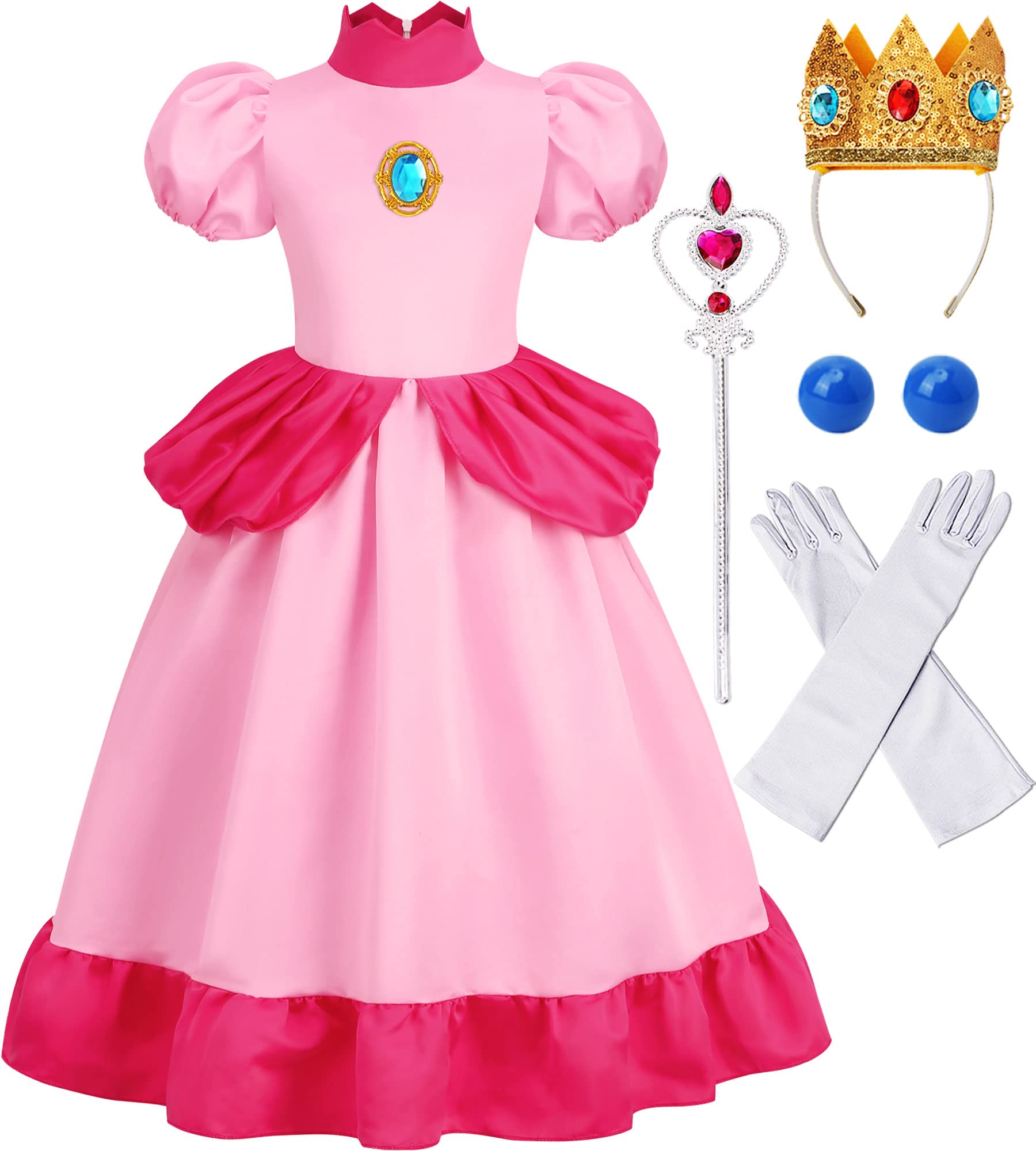 Mua Princess Peach Costume for Girls, Super Brothers Kids Princess ...