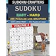 SUDOKU Easy - Hard - 200 PUZZLES WITH SOLUTION: VOLUME 1: CRAFTERS ...