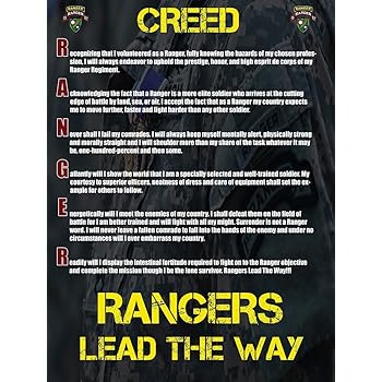 Amazon.com: Army Rangers Creed Poster 24x36 (RANGERV5) Military gifts ...