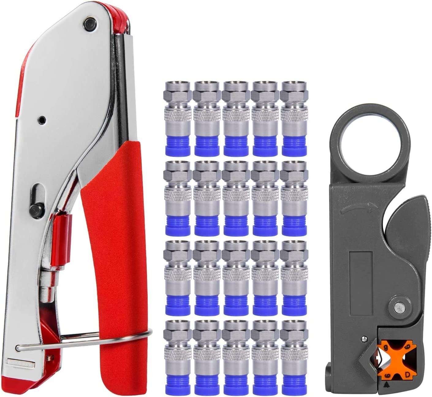 Mua Coax Cable Crimper, Coaxial Compression Tool Kit Wire Stripper with ...