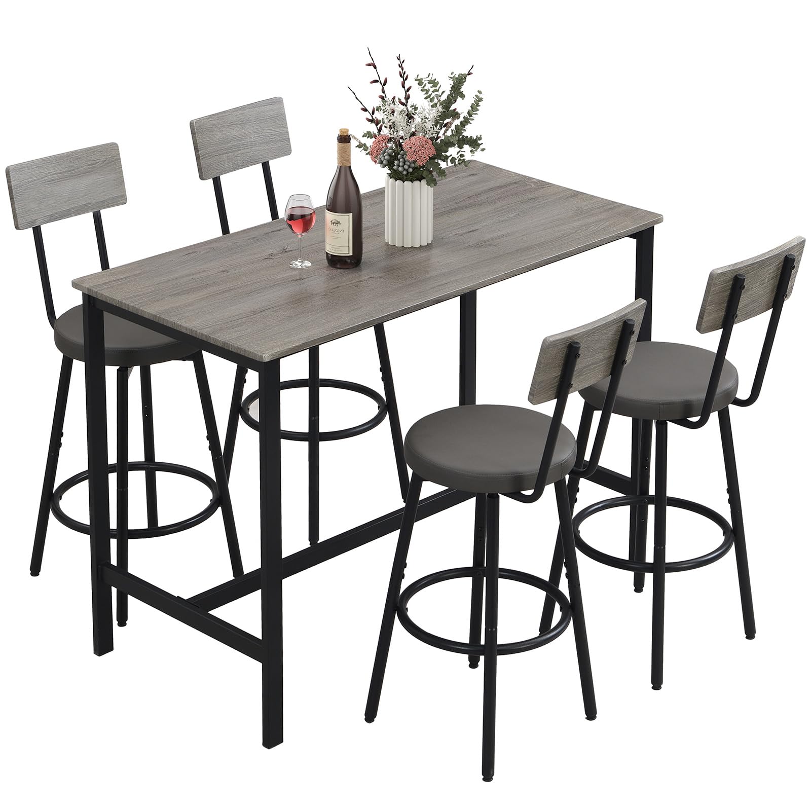 Loose bolts*** Zevemomo Dining Table Set for 4, 5-Piece Bar Table Set ...