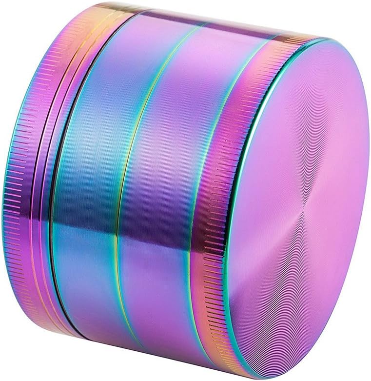Spespo Rainbow Grinder, Colourful 4 Pieces Metal Zinc Alloy Grinder ...