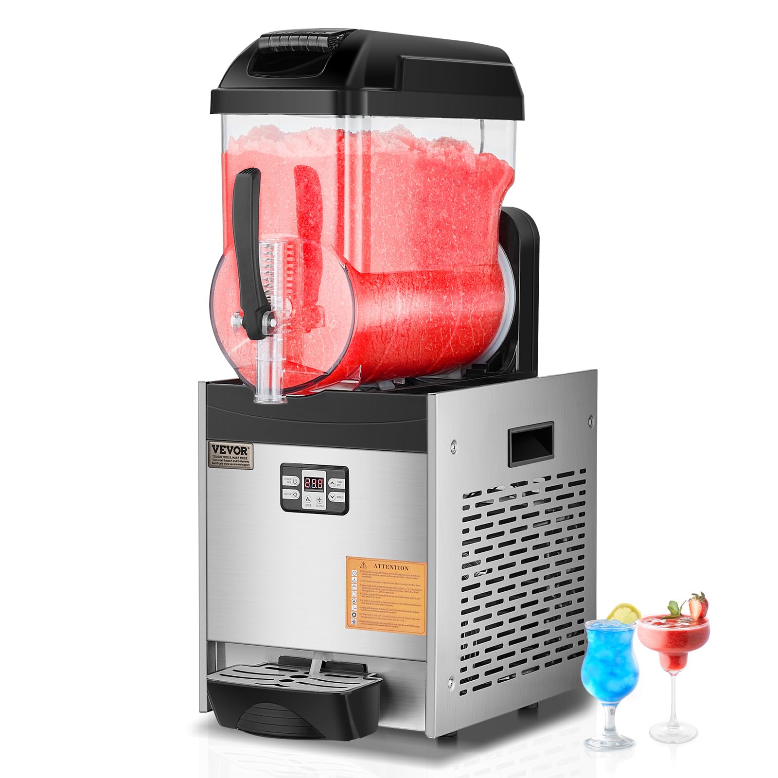 VEVOR Commercial Slushy Machine, 12L Single Tank Frozen Drink Machine ...