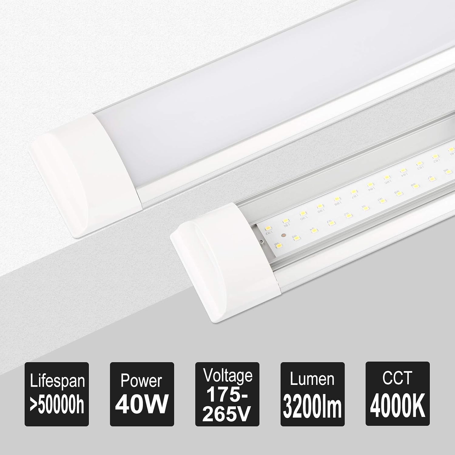 LED Batten Light Stainless Steel Card - BigaMart