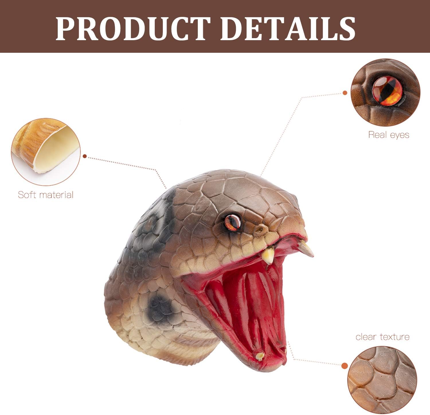 CreepyParty Snake Puppet Realistic Latex Rubber Soft Animal Hand ...