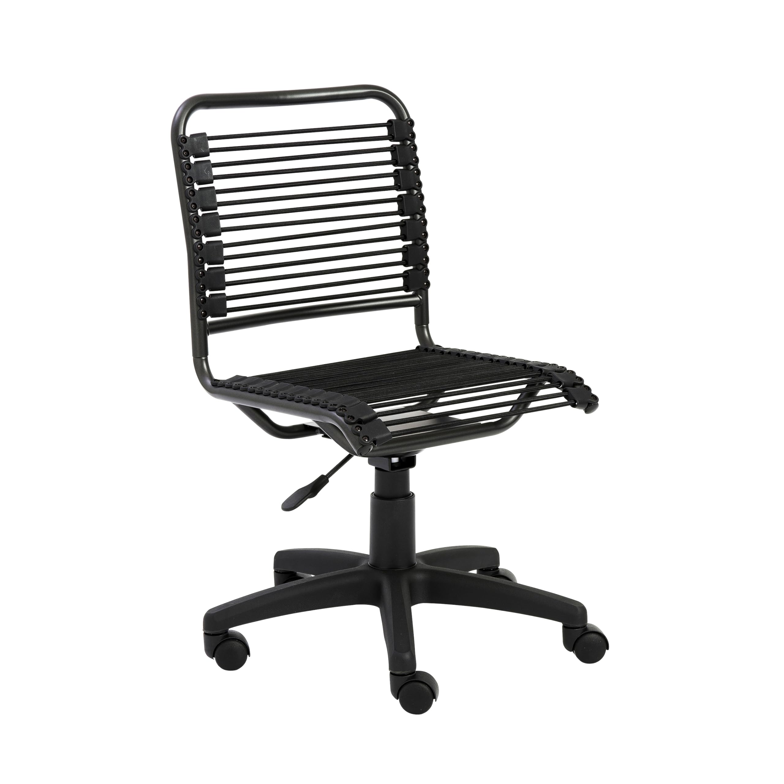 EURO STYLE Bungie Round Low Back Office Chair In Black With Graphite ...