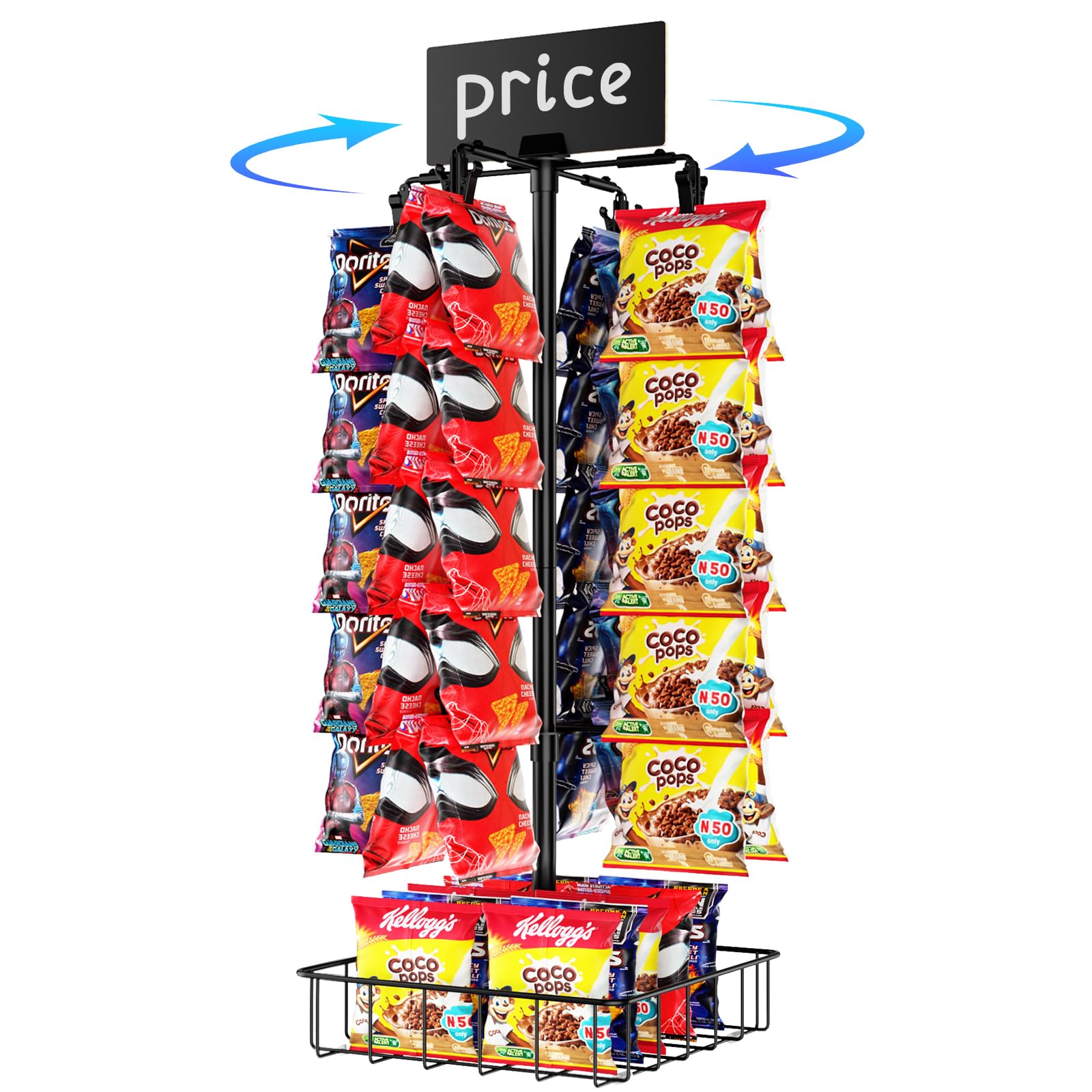 TJ.MOREE Chip Rack Display Stand, Chip Bag Holder for Party 360 ...