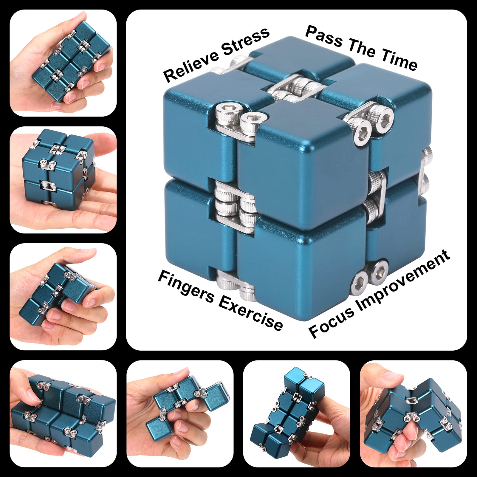 Mua Aluminum Alloy Metal Infinity Cube Fidget Cube (6 Colors) Handheld ...