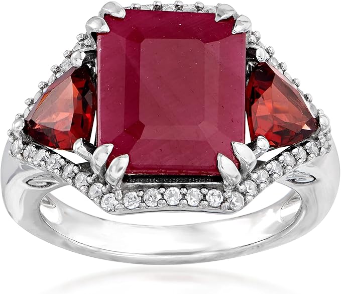 Ross-Simons 5.75 Carat Ruby, 1.30 ct. t.w. Garnet and .40 ct. t.w ...