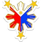 Amazon.com - Filipino Pride Star Sun Flag Sticker - Self Adhesive ...