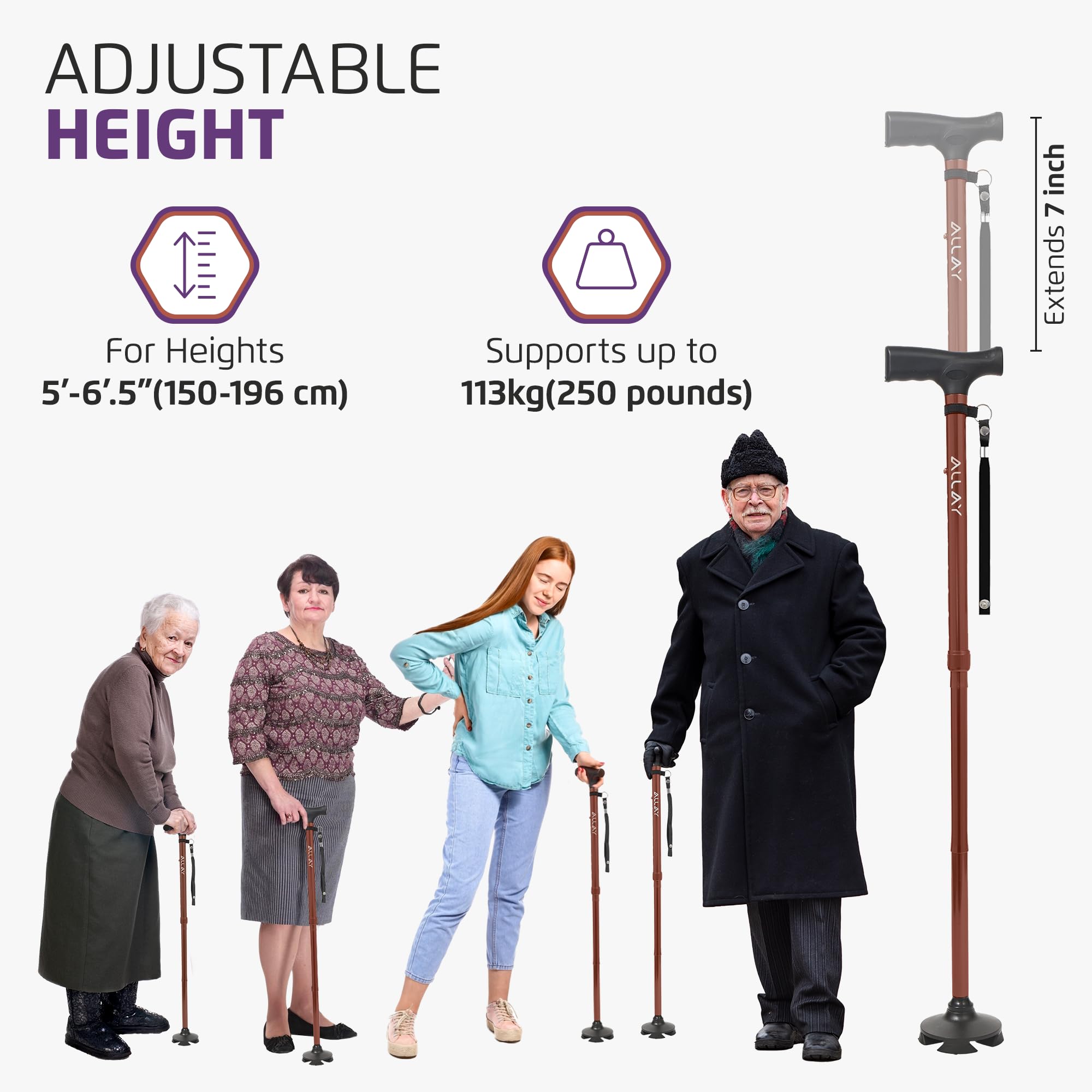 Mua Allay Walking Cane for Men & Women - Foldable, Adjustable ...