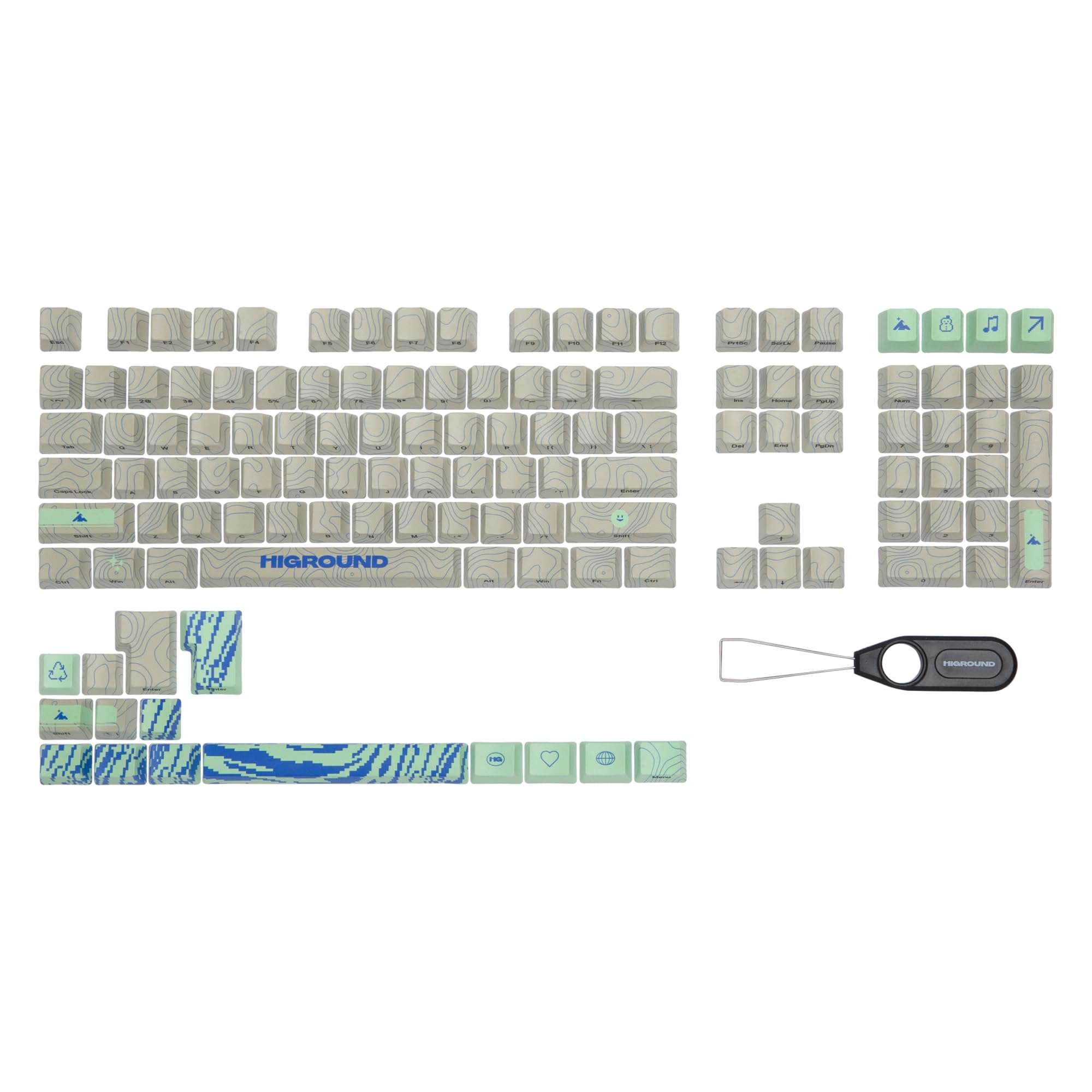 Mua Higround Seafoam Topograph PBT Dye Sub Keycaps for Mechanical ...