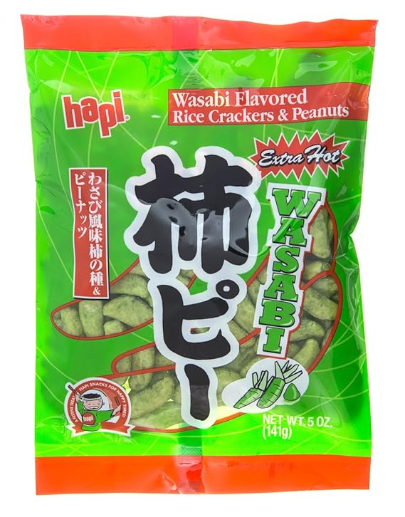 Hapi Wasabi Kaki Rice Crackers With Peanuts: Amazon.com: Grocery ...
