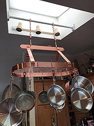 Amazon.com: Old Dutch Oval Steel Pot Rack w. Grid & 16 Hooks, Satin ...
