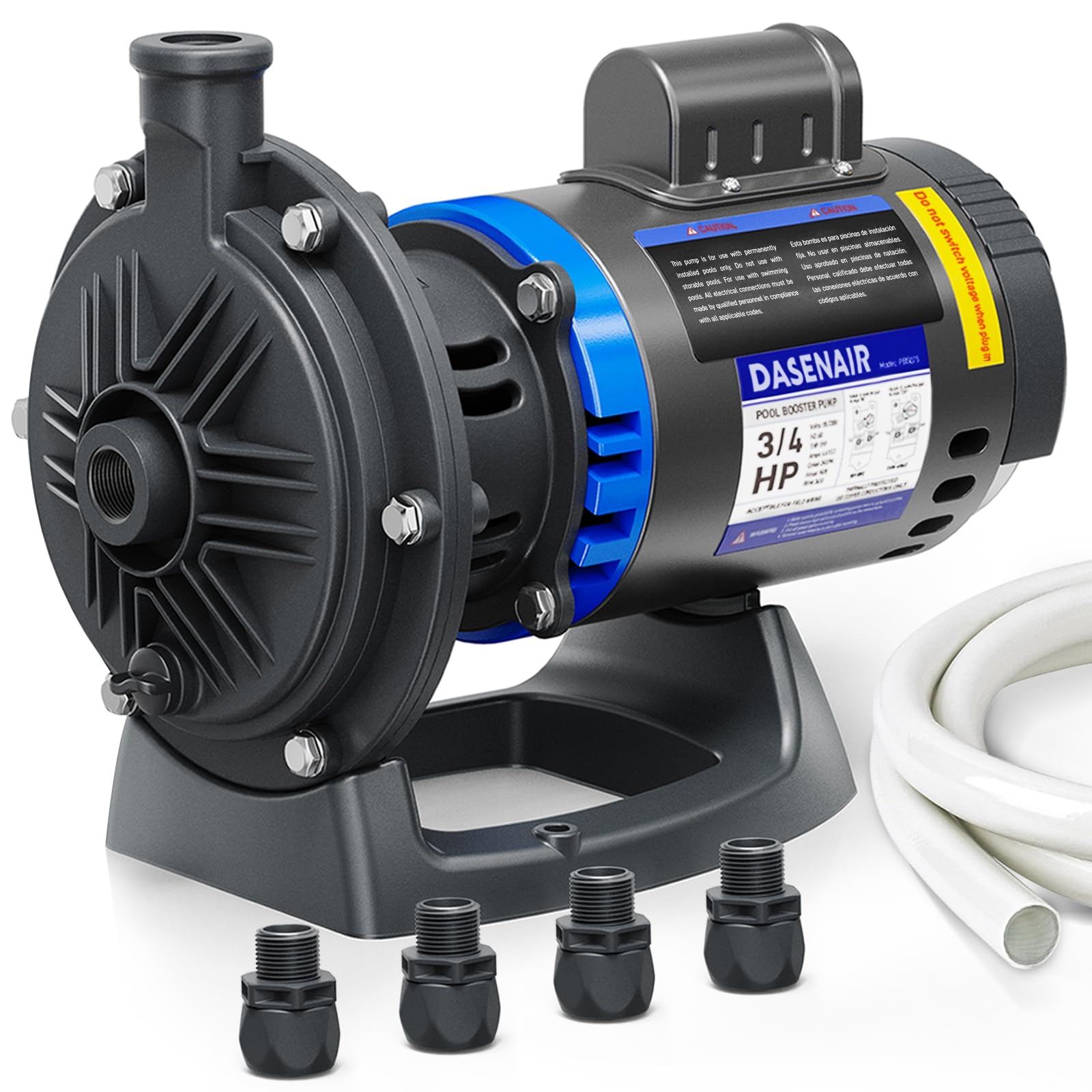 DASENAIR Booster Pump,3/4 HP Pure Copper Motor with Dual Voltage(115V ...