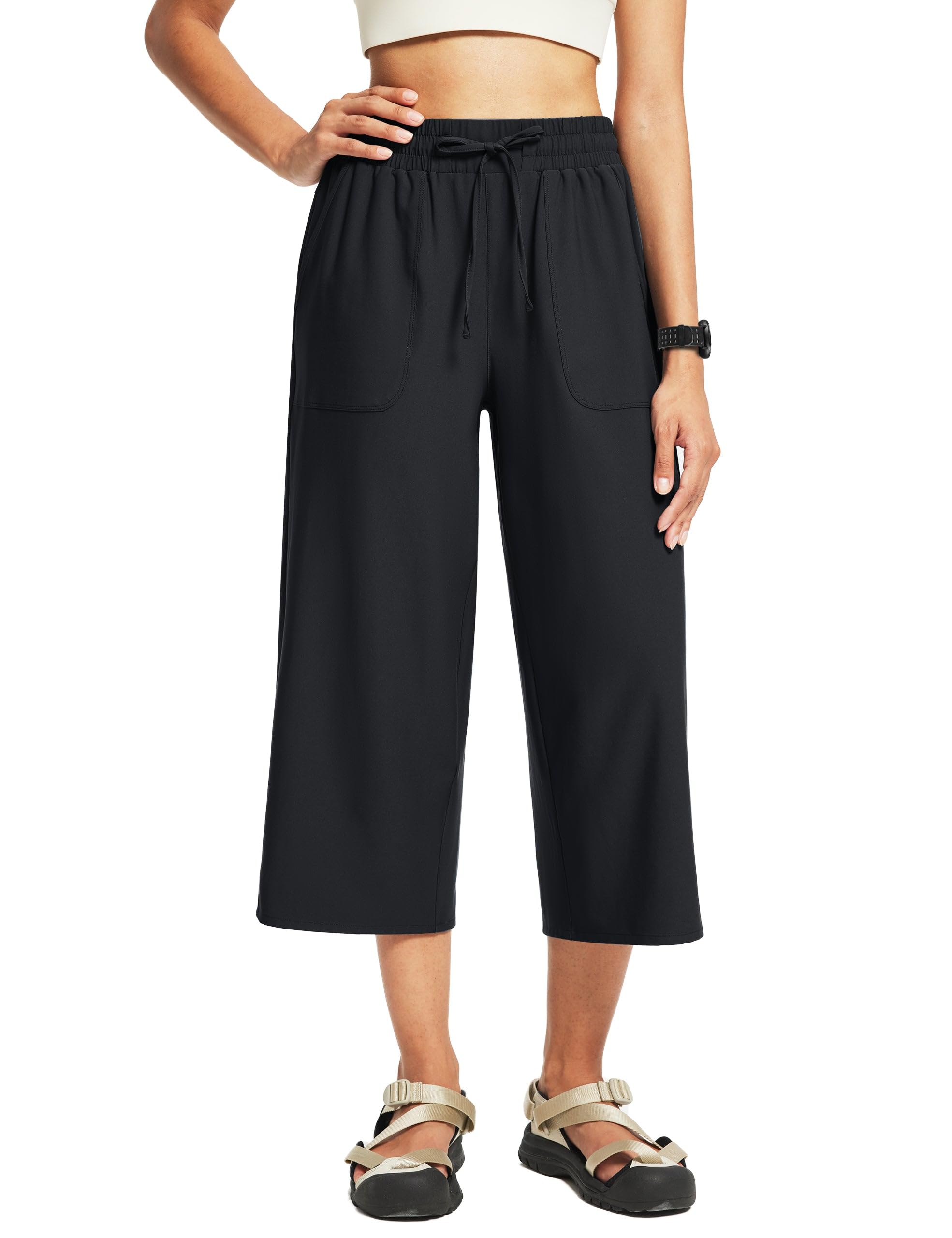 FitsT4 Sports Women's Wide Leg Hiking Capris UPF50+ Lightweight Quick ...