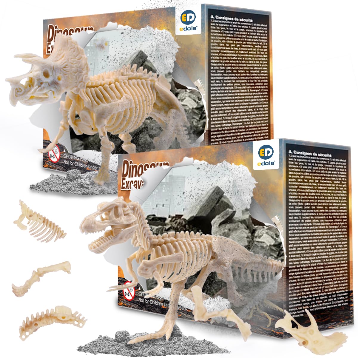Mua Toy Dinosaur Fossil Kit,Dinosaur Dig Kit 2 Pack for Kids, Digging for Dinosaur Bones ...