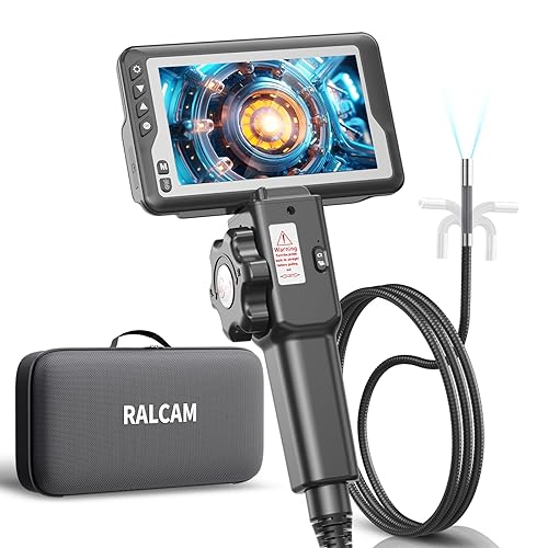 Ralcam Articulating Borescope, 2-Way 180° Endoscope Camera with 8.5mm Lens Articulated Snake ...