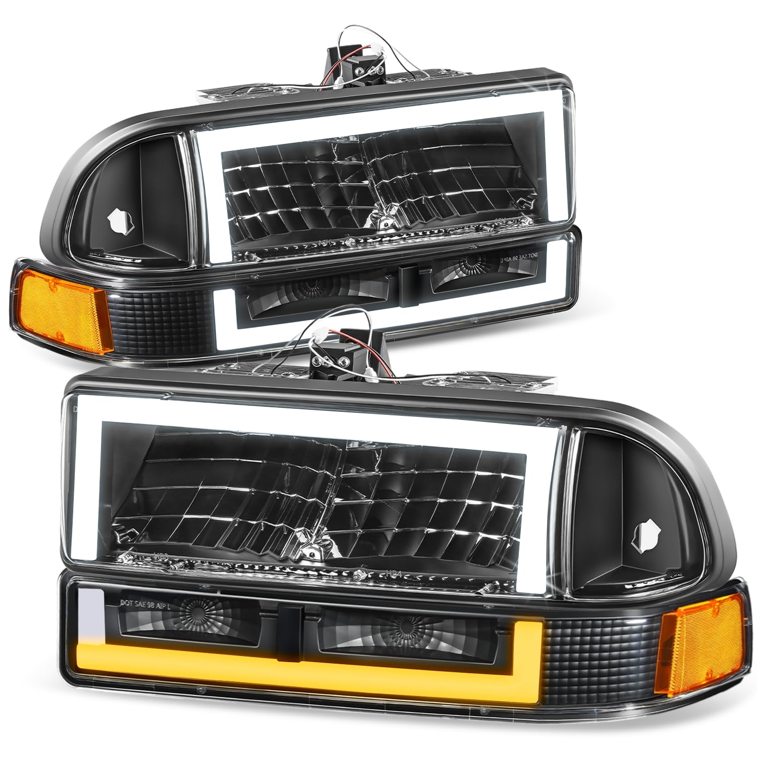 Auto Dynasty LED DRL Headlights Assembly Compatible with 1998-2004 ...