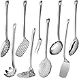 Amazon.com: 9 Pcs Premium Stainless Steel Kitchen Cooking Utensils Set Metal Cooking Utensils ...
