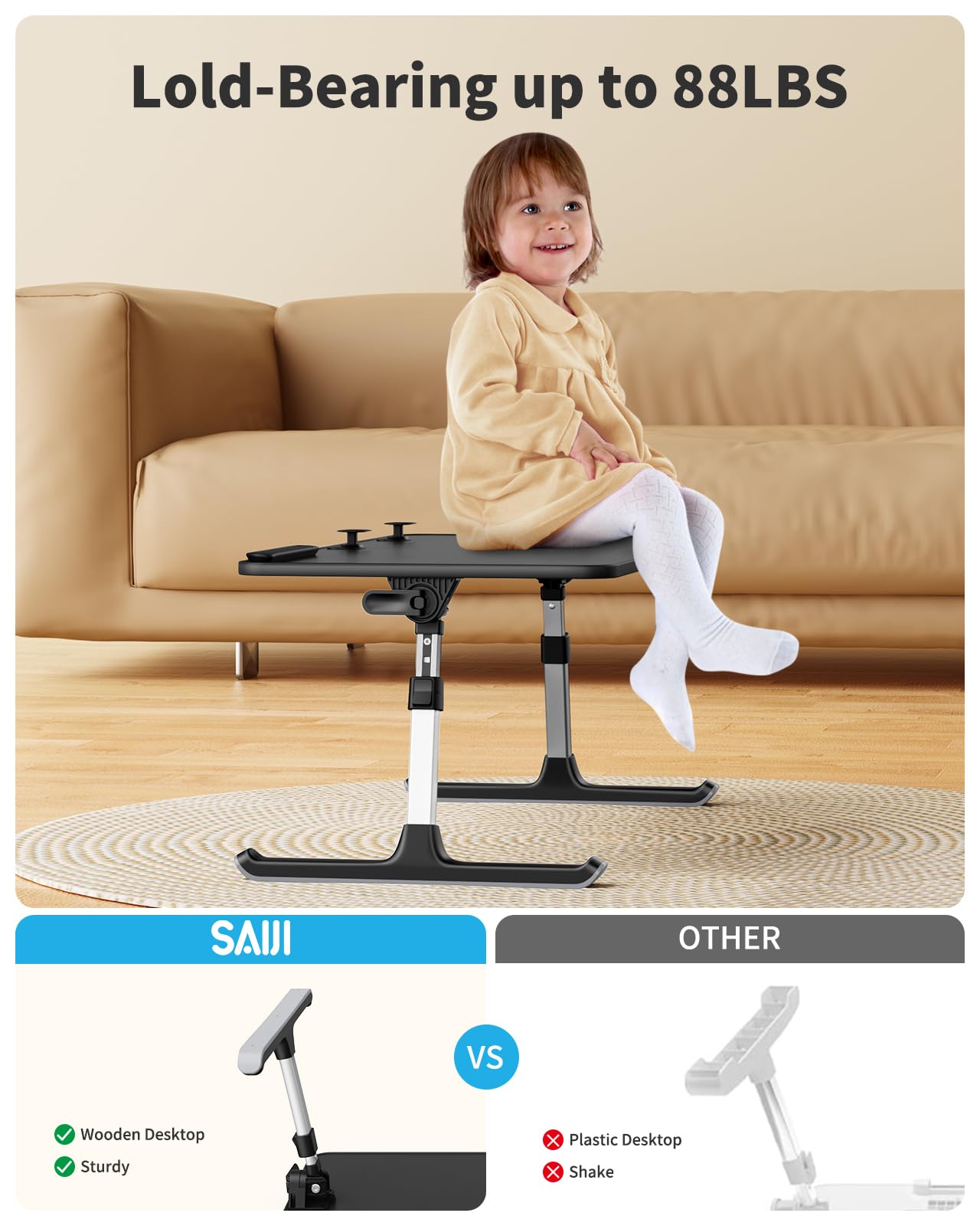 Mua Laptop Desk for Bed, SAIJI Lap Desks Bed Trays for Eating Writing ...