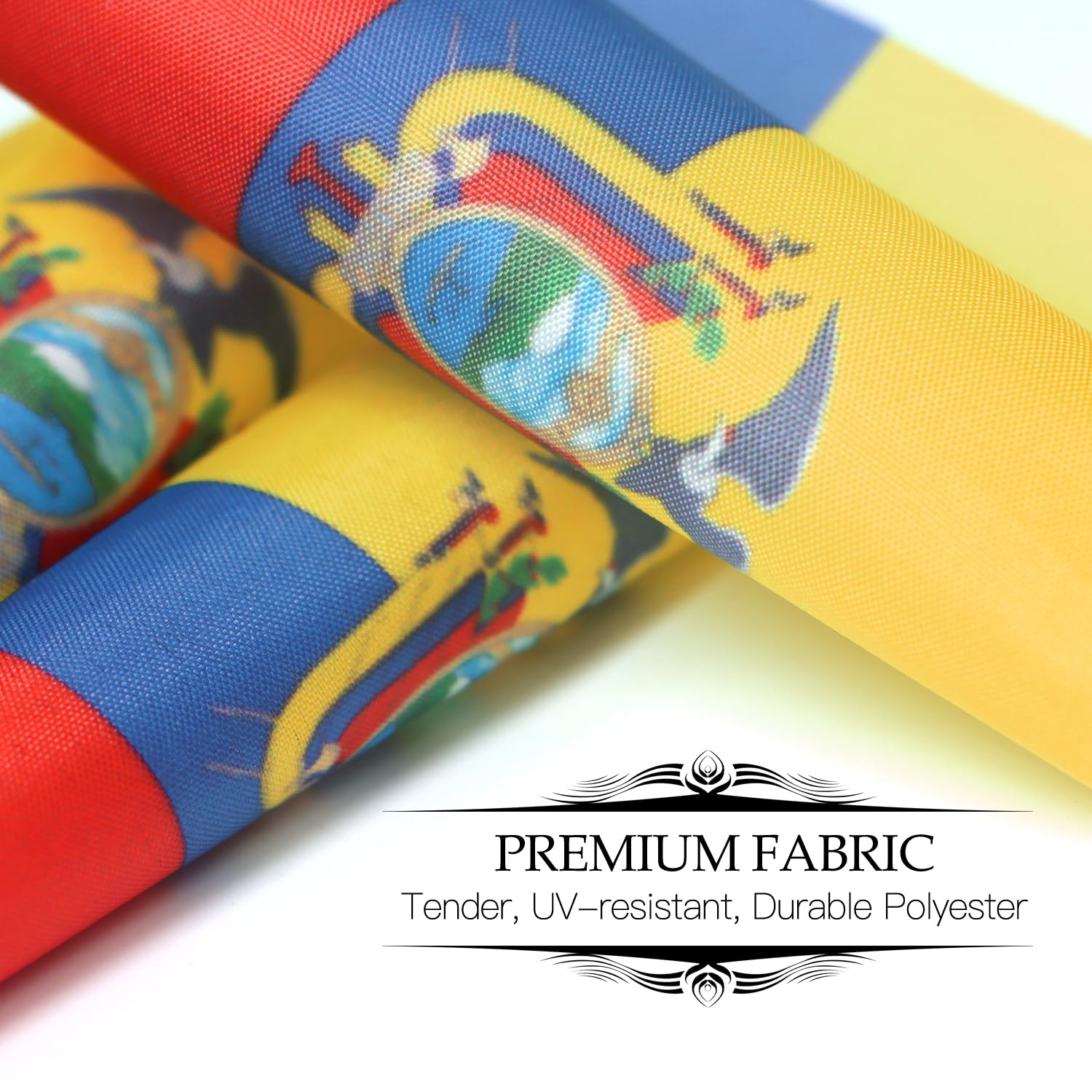 Anley Ecuador Deluxe Desk Flag Set - 6 X 4 Inch Miniature Ecuadorian EC ...
