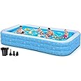 Amazon.com: Extra Large Inflatable Swimming Pool with Pump，Lylting 130 ...