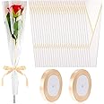 Amazon.com: 150 Pcs Single Rose Packaging Bags Flower Bouquet Wrapping ...