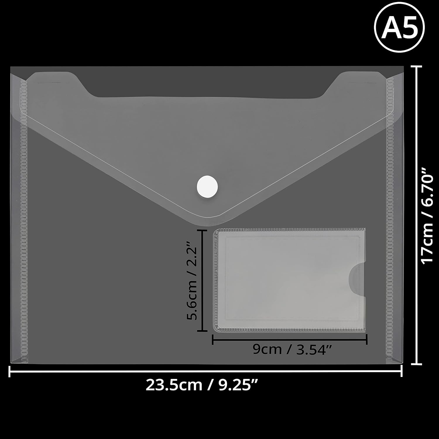 Belle Vous A5 Clear Plastic Wallets (24 Pack) – Poly File Wallet with ...