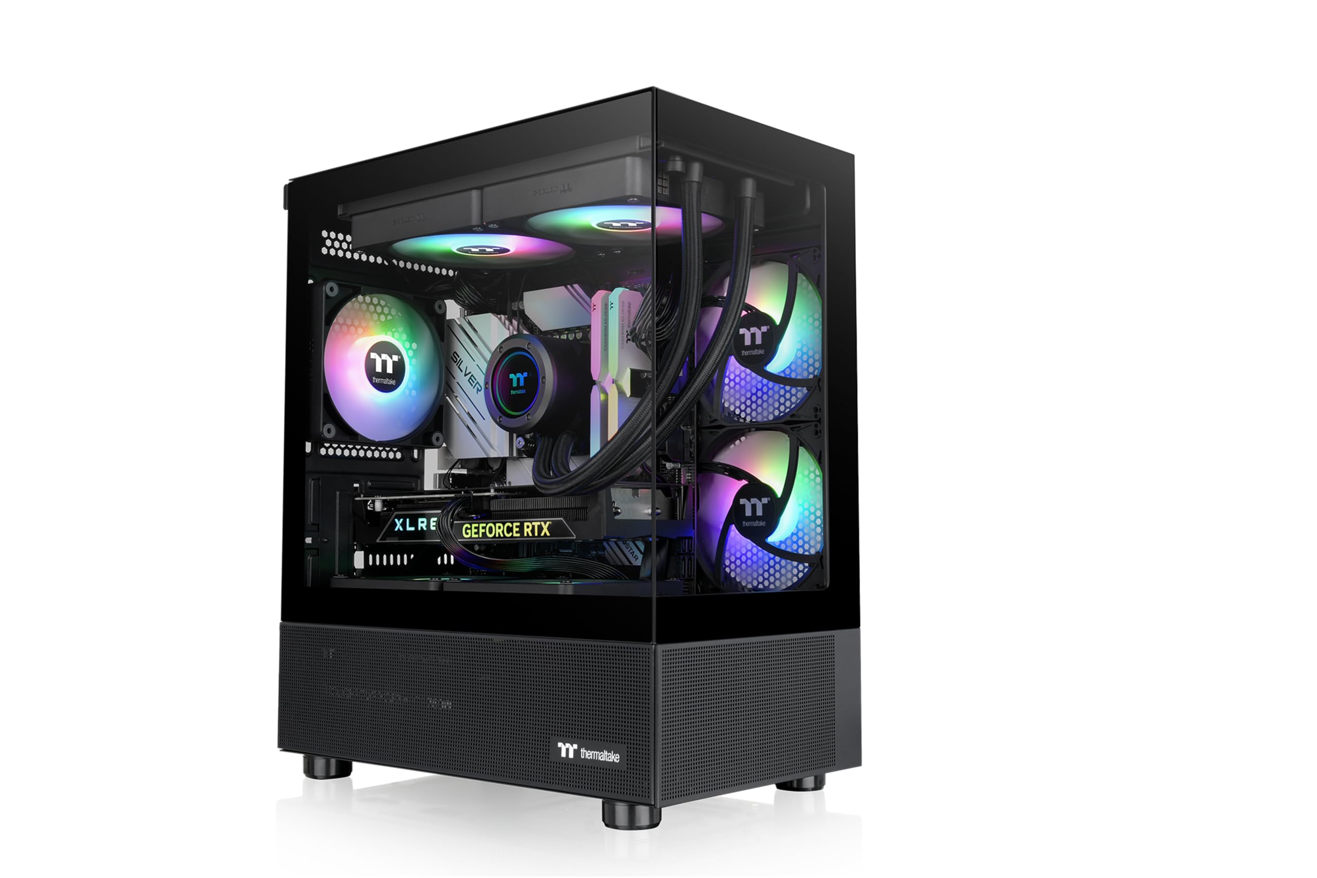 Thermaltake View 170 TG ARGB Black Micro-ATX Case; 3x120mm ARGB Fans ...