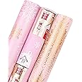 Amazon.com: WRAPAHOLIC Christmas Wrapping Paper Roll - Mini Roll - 3 ...