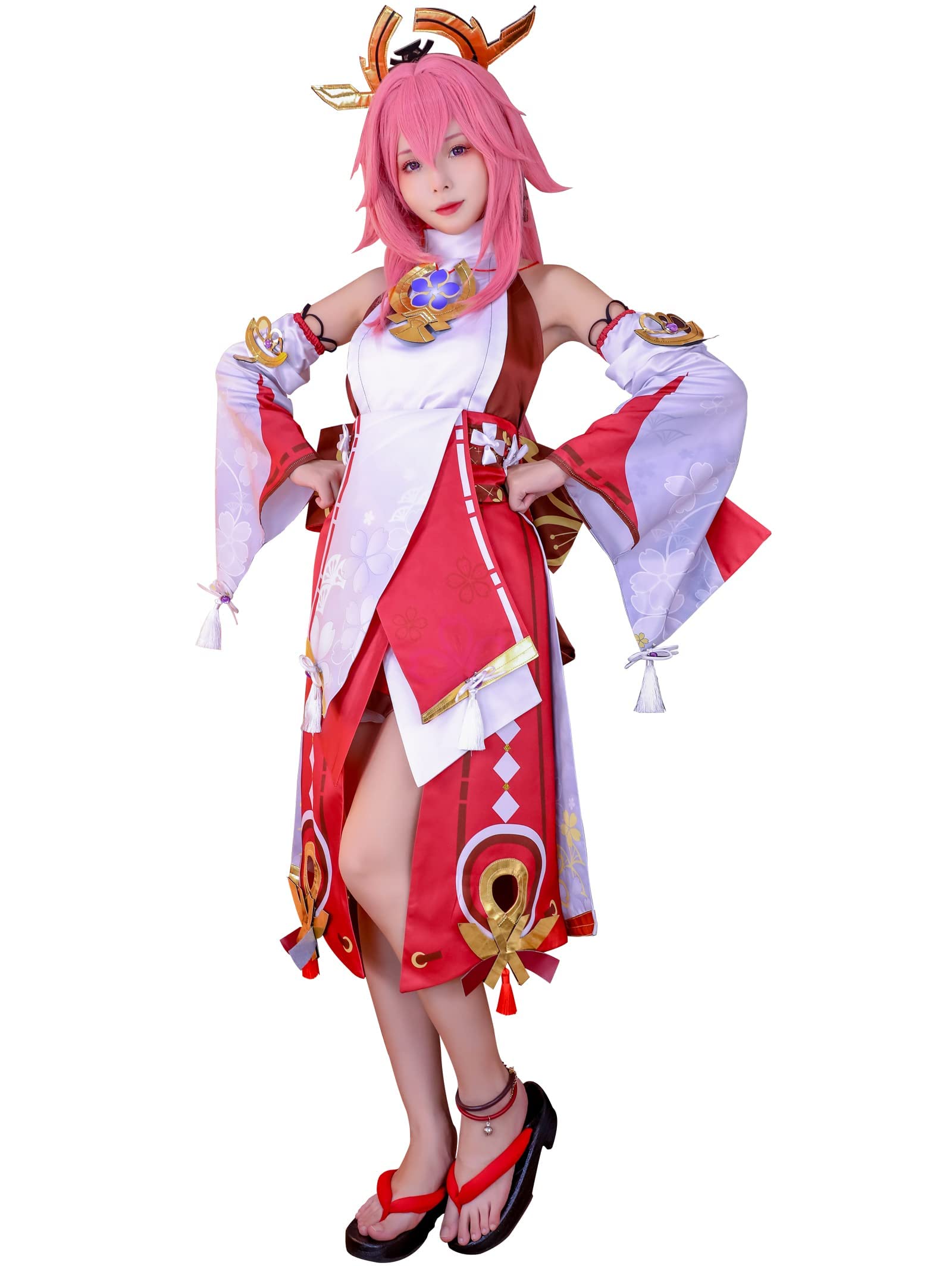 NSPSTT Yae Miko Cosplay Costume Miko Costume Women Kimono Yae Cosplay Outfit,Size S for sale ...