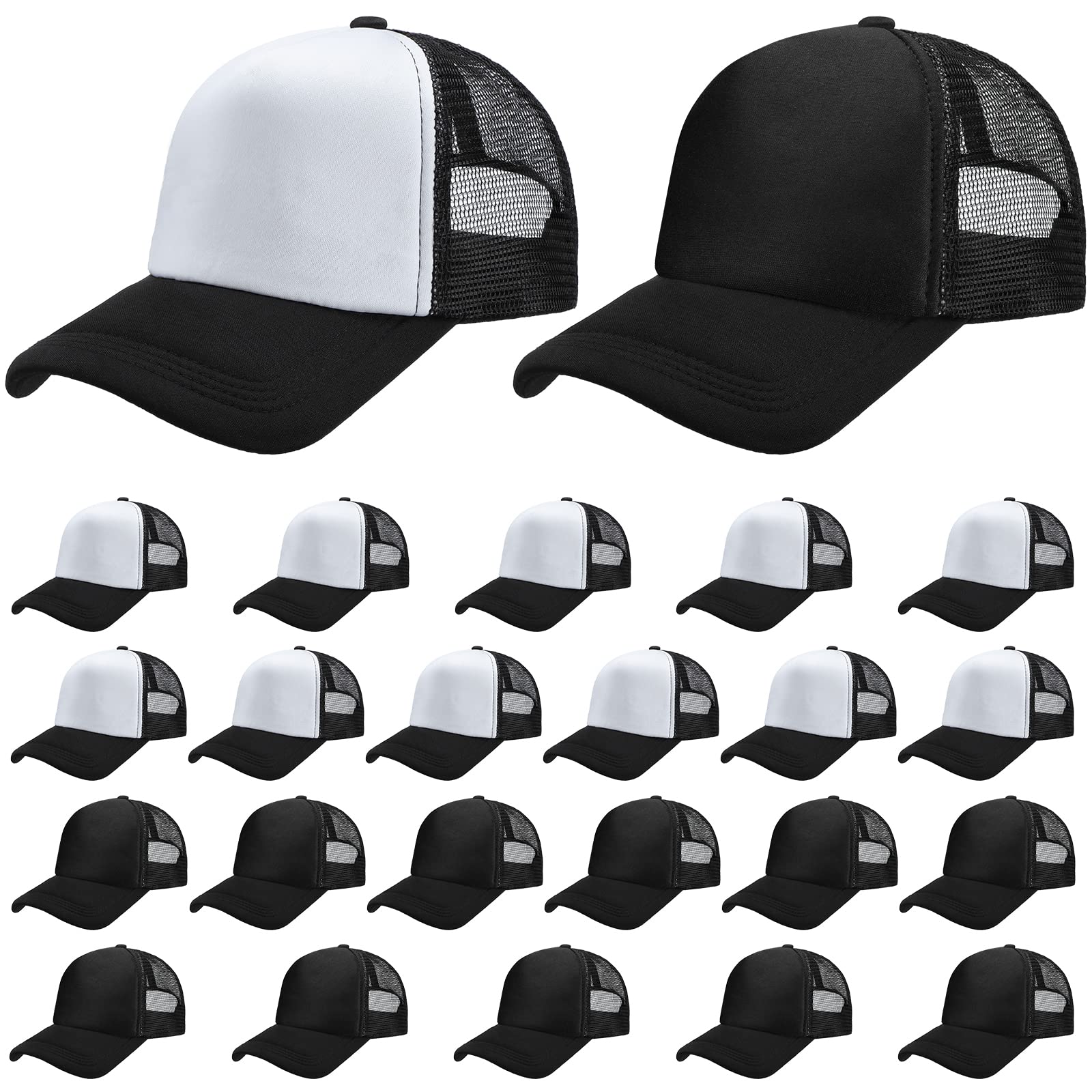 Giegxin 24 Pcs Trucker Hats Bulk Beach Hats for Men Mesh Back Ball Cap ...