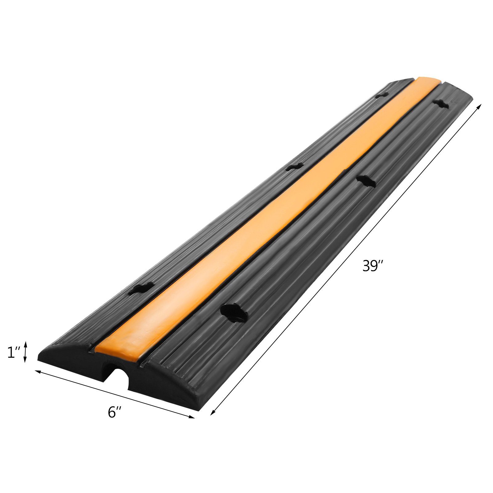 Happybuy 4 Pack of 1-Channel Rubber Cable Protector Ramps Heavy Duty ...