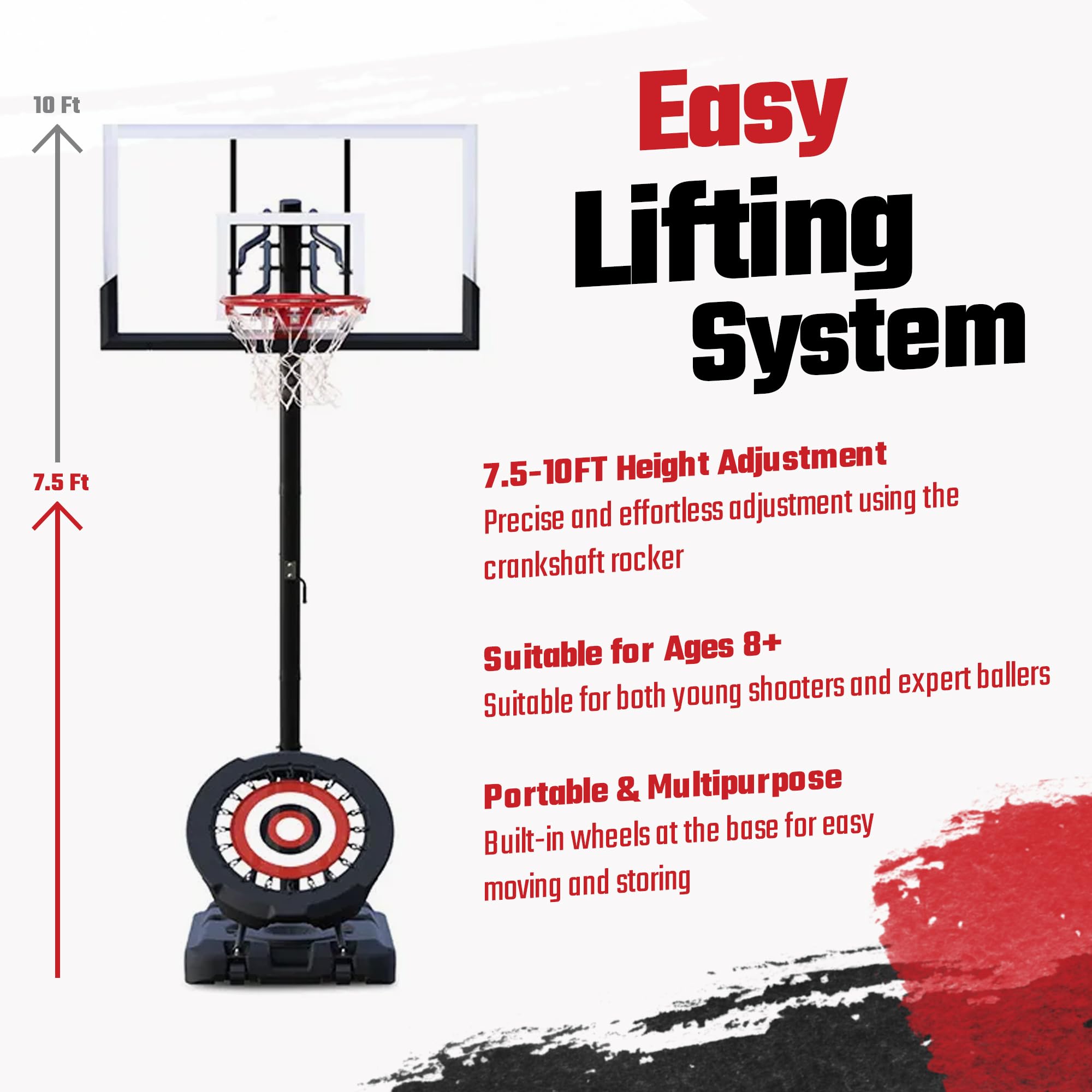 Mua IE SPORTS Basketball Hoop Outdoor Easy Height Adjusted 7.5-10ft ...