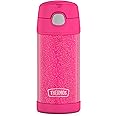 Amazon.com: THERMOS FUNTAINER 12 Ounce Stainless Steel Vacuum Insulated Kids Straw Bottle, Pink ...