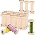 Amazon.com: WOPPLXY 20 Pcs Wooden Thread Spools for Crafts, 1.2 x 2.7 ...