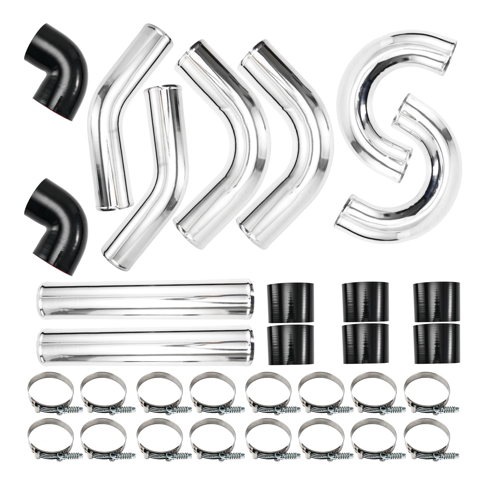 PHILTOP Turbo Intercooler Piping 3.5" Inch Universal Aluminum Turbo ...