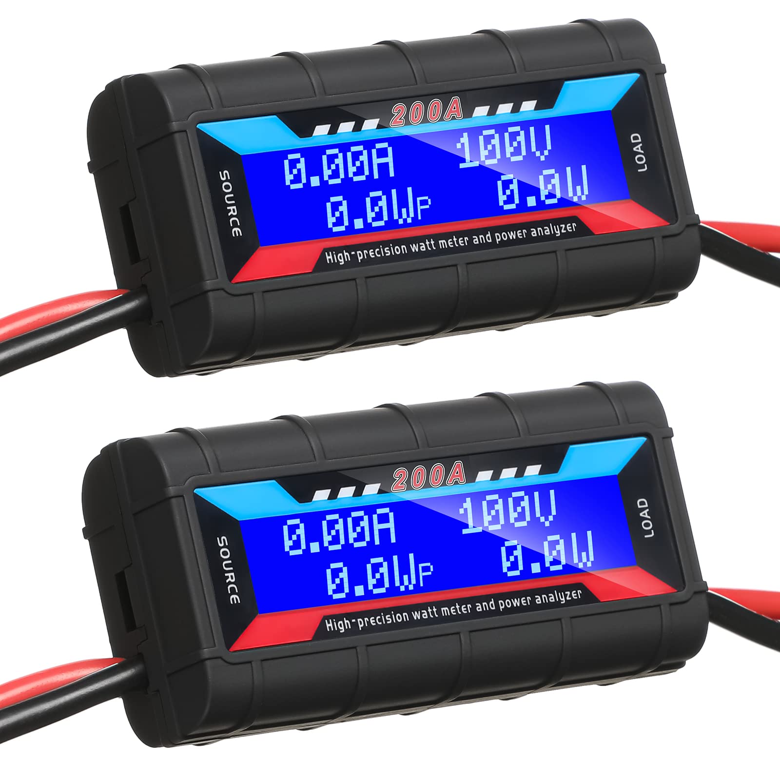 Yunsailing 2 Pcs 200A High Precision Watt Meter Power Analyzer Battery ...